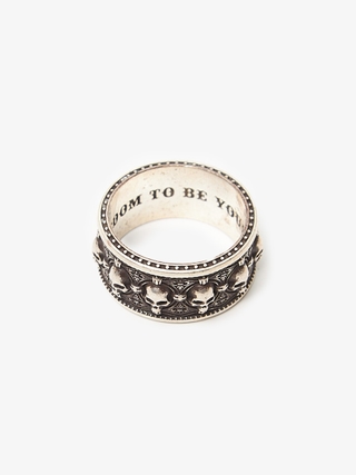 GL Jewelry Gl Jewelry Scull Detailed Big Silver Ring