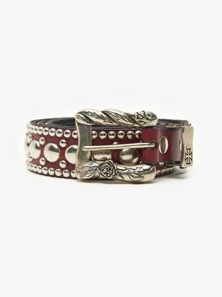 Enfants Riches Deprimes Red Goodbye Franky Studded Leather Belt