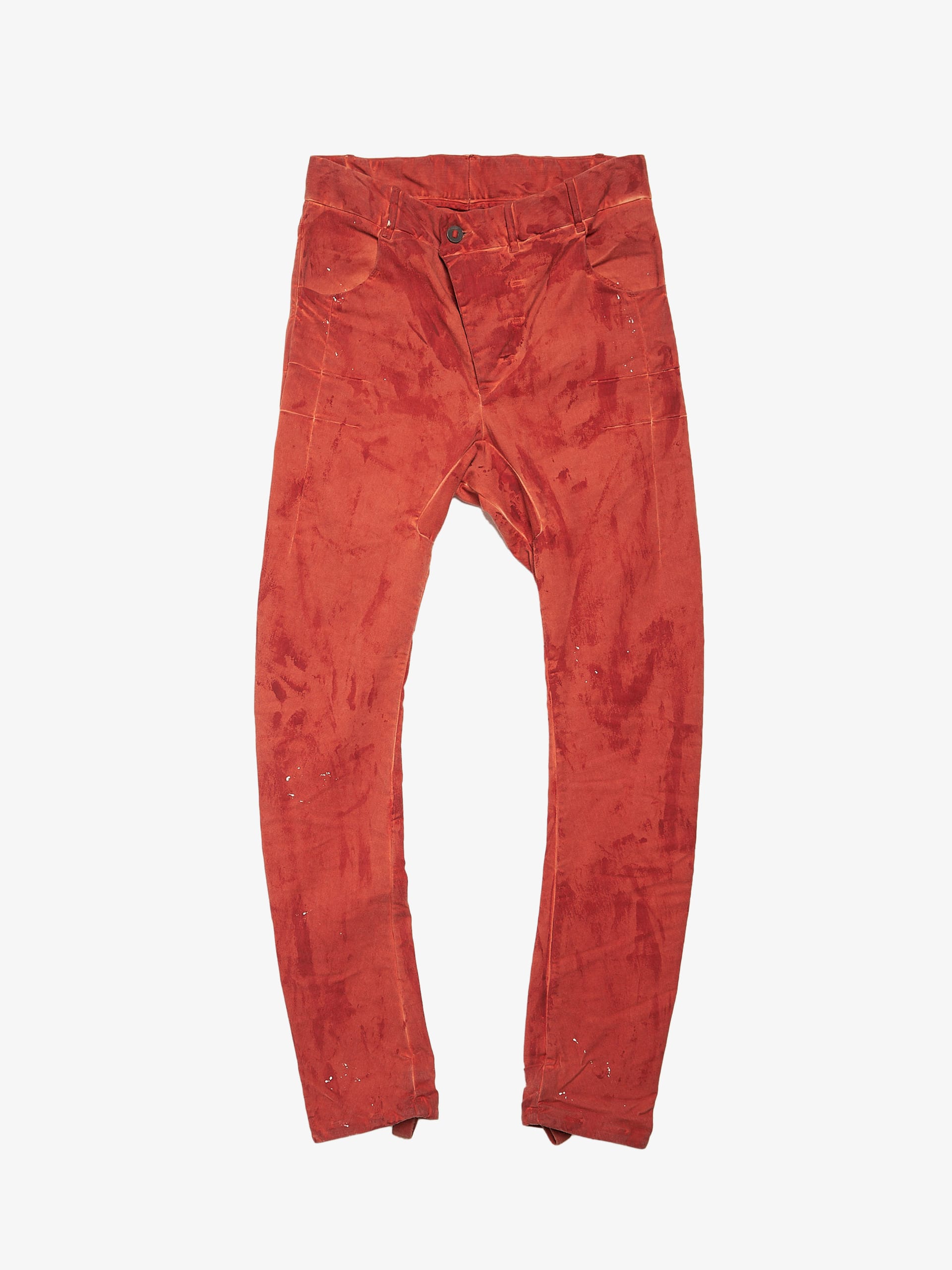 Boris Bidjan Saberi Orange Distressed Cotton Pants